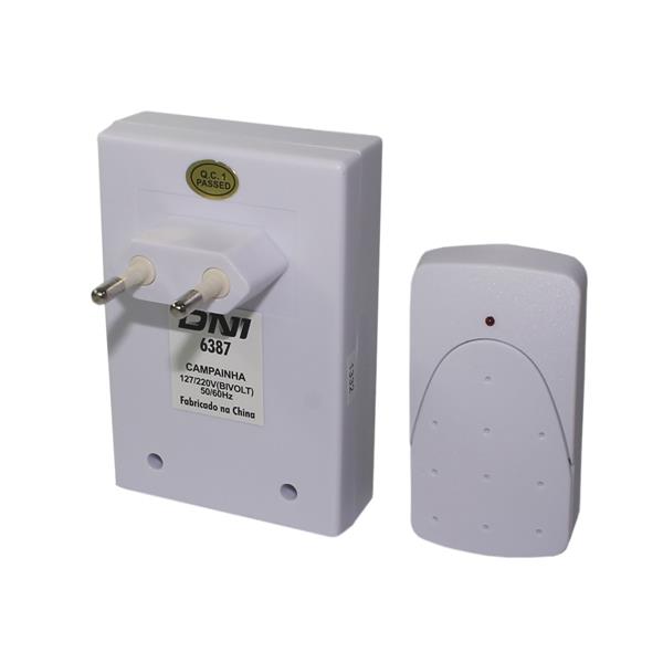Campainha sem Fio Eletrônica 110/220V DNI-6387 - Eletropeças