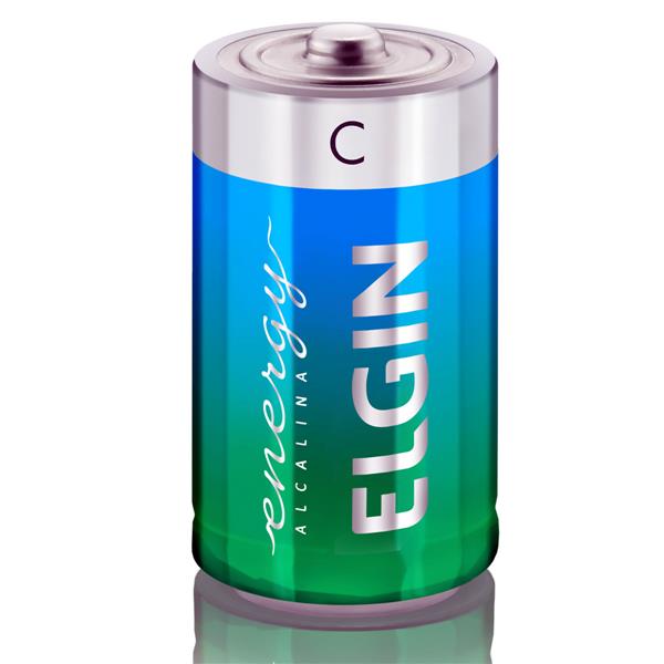 Pilha Alcalina C Elgin LR14 Cartela com 2 unidades (82156) - Eletropeças