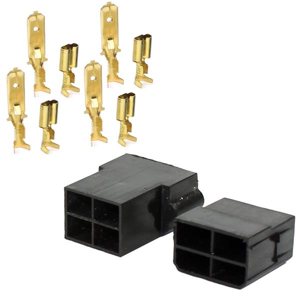 Conjunto de Conectores Faston 4 Vias Macho/Fêmea com Terminais ...